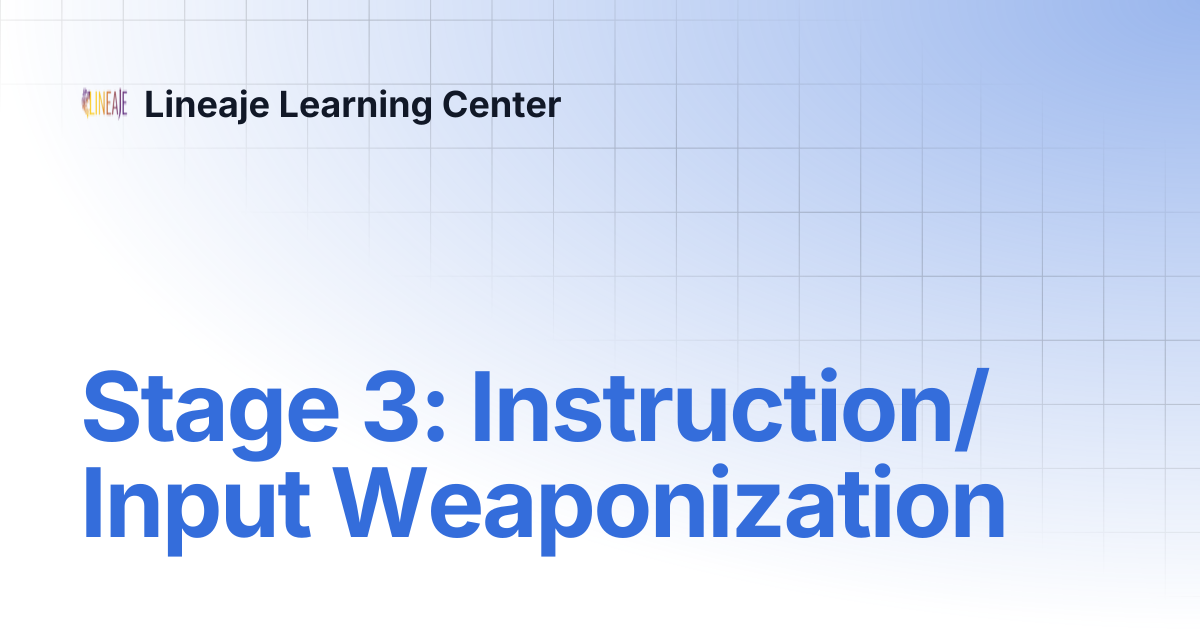Stage 3: Instruction/Input Weaponization | Lineaje AI Kill Chain ...