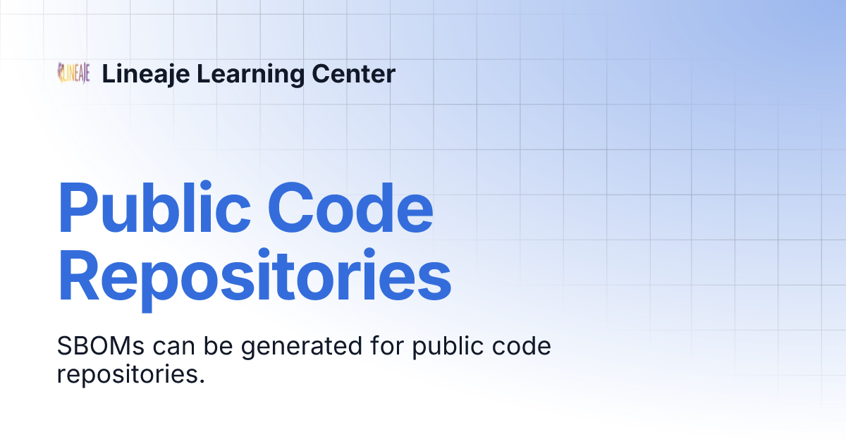 Public Code Repositories | Lineaje Learning Center