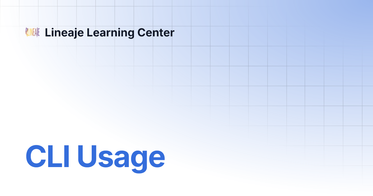 CLI Usage | Lineaje Learning Center